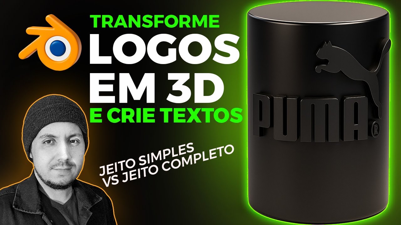 Como transformar logos em 3D e como criar textos em 3D no Blender ...