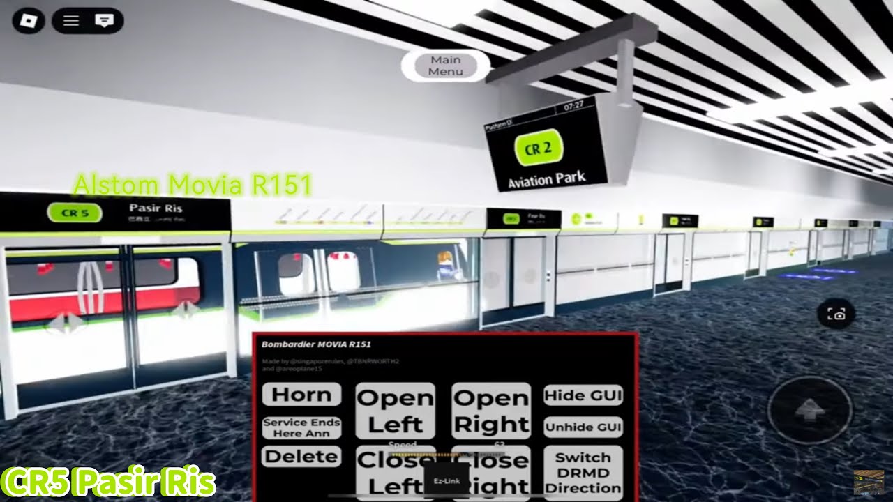 ⁴ᴷ⁶⁰ [Roblox CRL] Alstom Movia R151 [847/848] pulling into CR5 Pasir ...