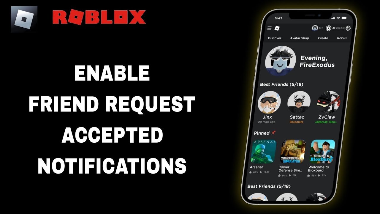 How To Enable Friend Request Accepted Notifications On Roblox App - YouTube