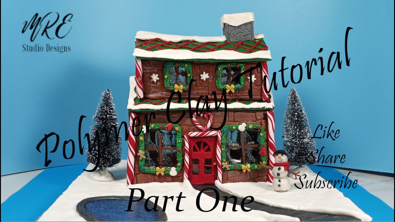 Gingerbread House Centerpiece Polymer Clay Tutorial Part One - YouTube