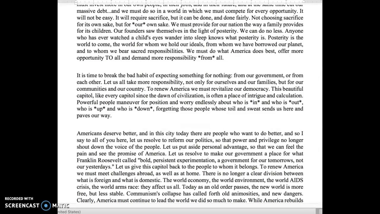 Audio~Inaugural Speech by President Bill Clinton - YouTube