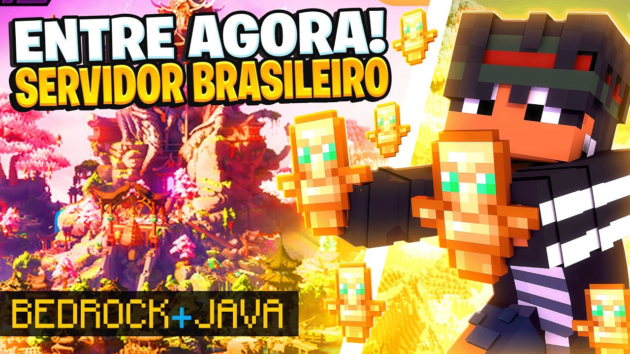 NOVO SERVIDOR DE SURVIVAL para MINECRAFT com ECONOMIA, MCMMO e MUITO MAIS para JAVA e BEDROCK ...
