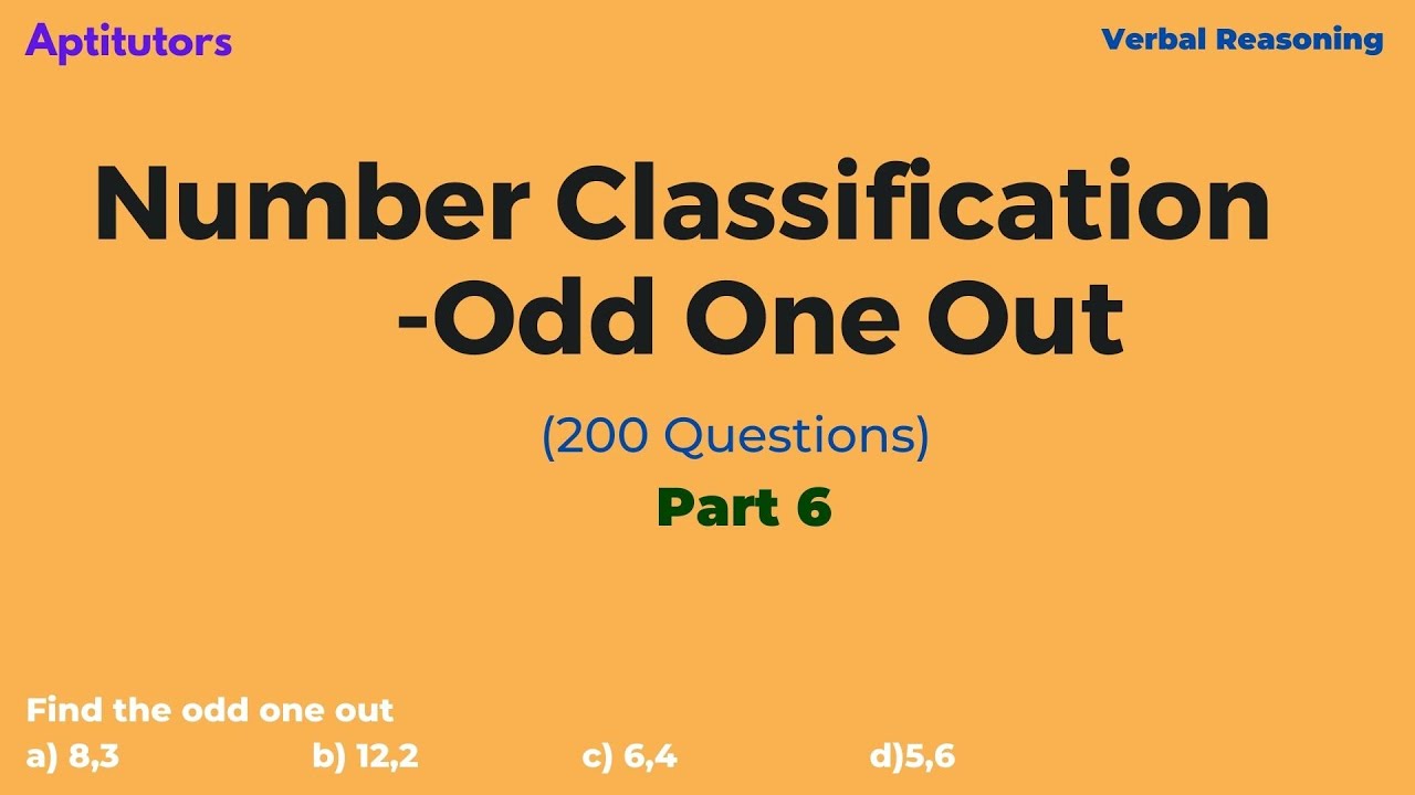 Number Classification-Odd Man Out -6/Reasoning Tricks/Reasoning in ...