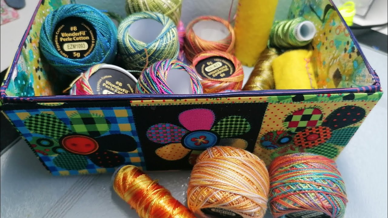 making a new home (box) for my wonderfil and razzle threads - YouTube