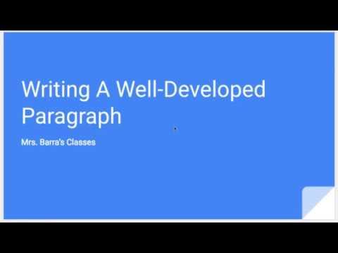 Well Developed Paragraphs - YouTube