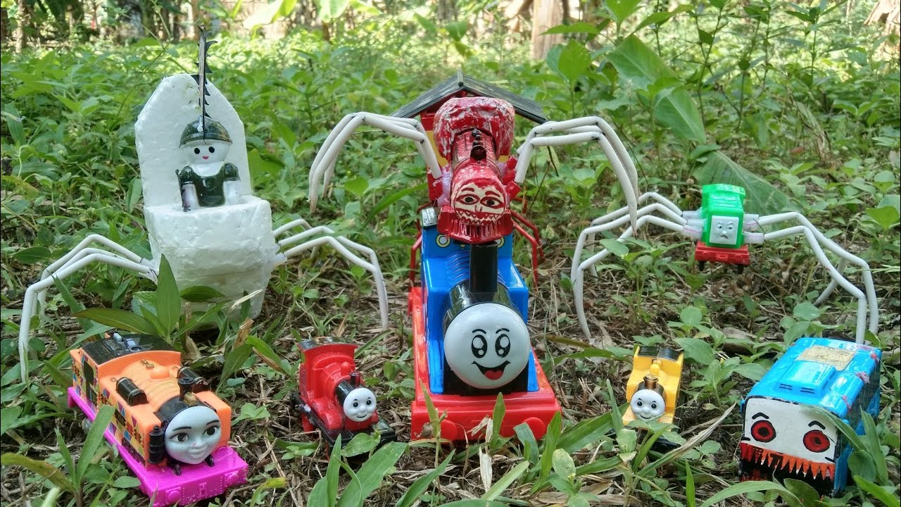 Menemukan Dan Bermain Kereta Api Percy Spider, Merakit Skibidi Toilet ...