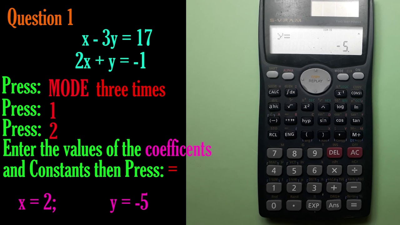 Scientific Calculator Tricks 1 FX 991MS Solving Simultaneous