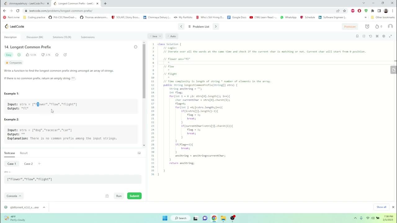 14. Longest Common Prefix - YouTube