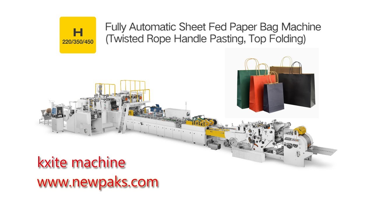 Fully Automatic Sheet Feeding Brown Craft Shopping Square Bottom Kraft ...