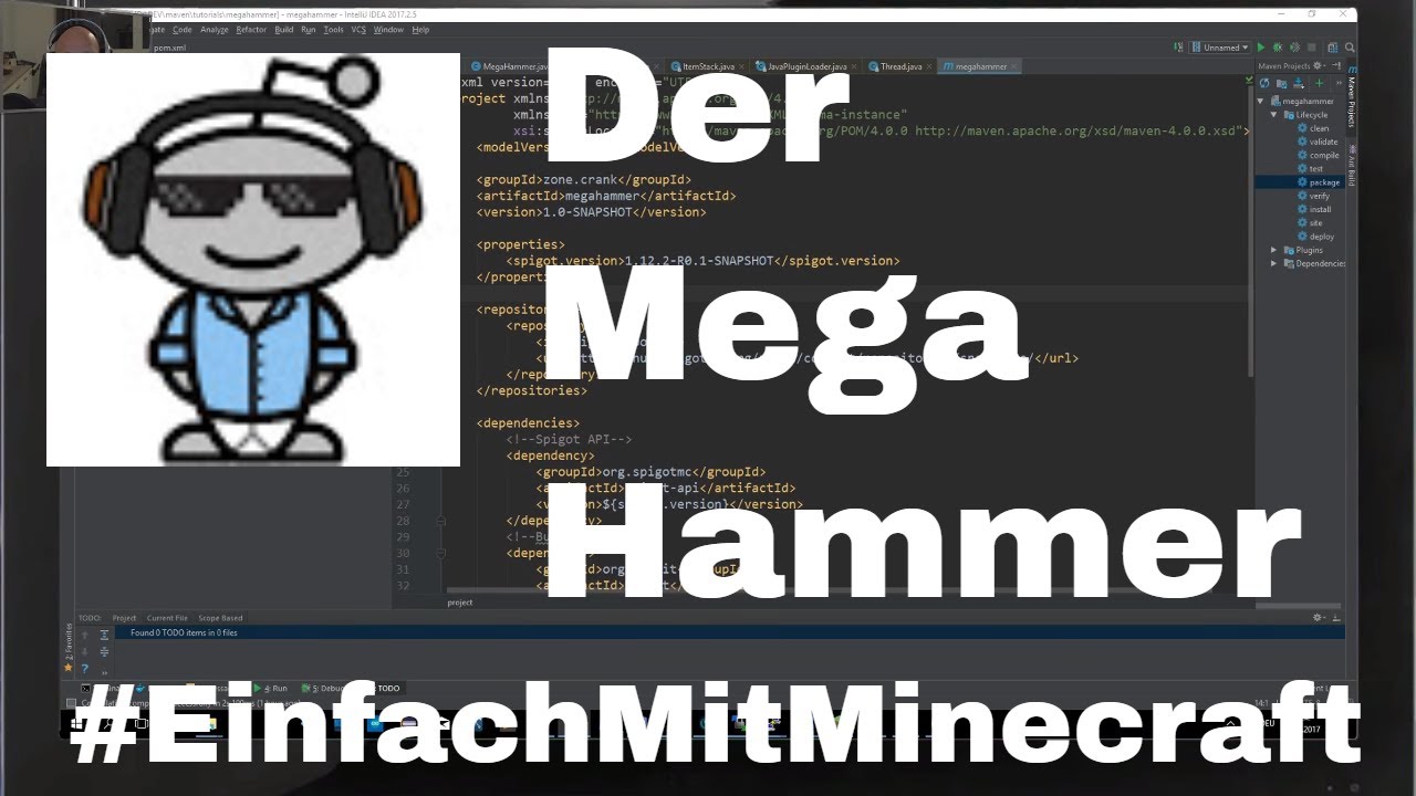 Java Minecraft Plugin programmieren mehrere Blöcke gleichzeitig :: der Mega Hammer - YouTube