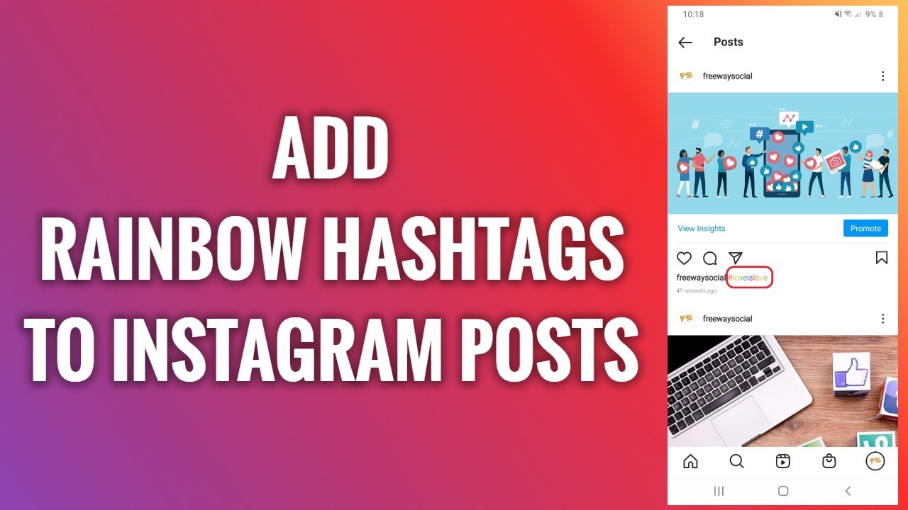 How To Add Rainbow Hashtags To Instagram Posts - YouTube