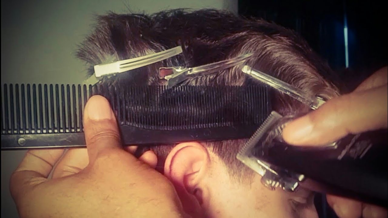 Low Taper Comb Over With Part - YouTube