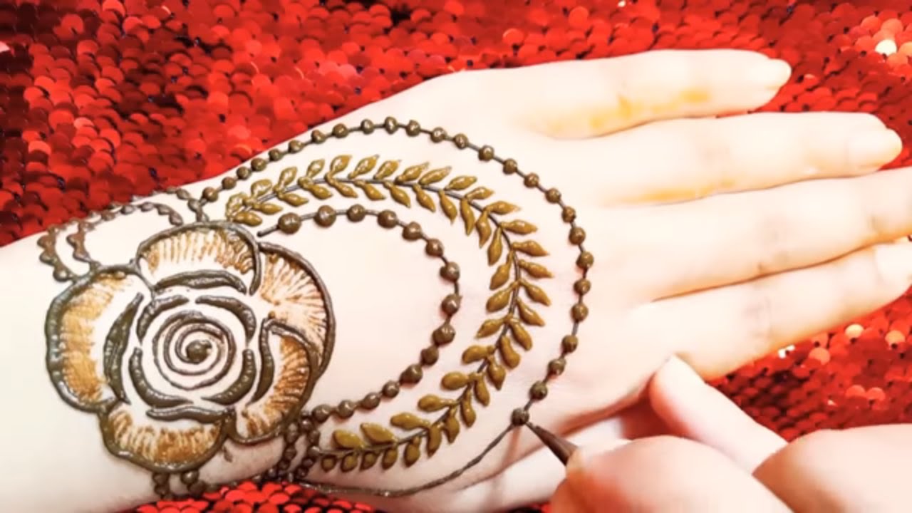 Beautiful and simple mehndi design tutorial || super easy mehndi design ...