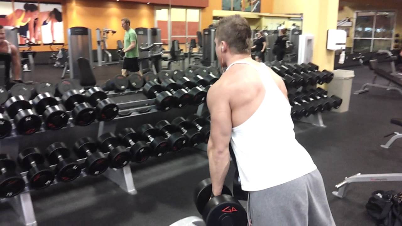 Leaning Dumbbell Shrugs - YouTube