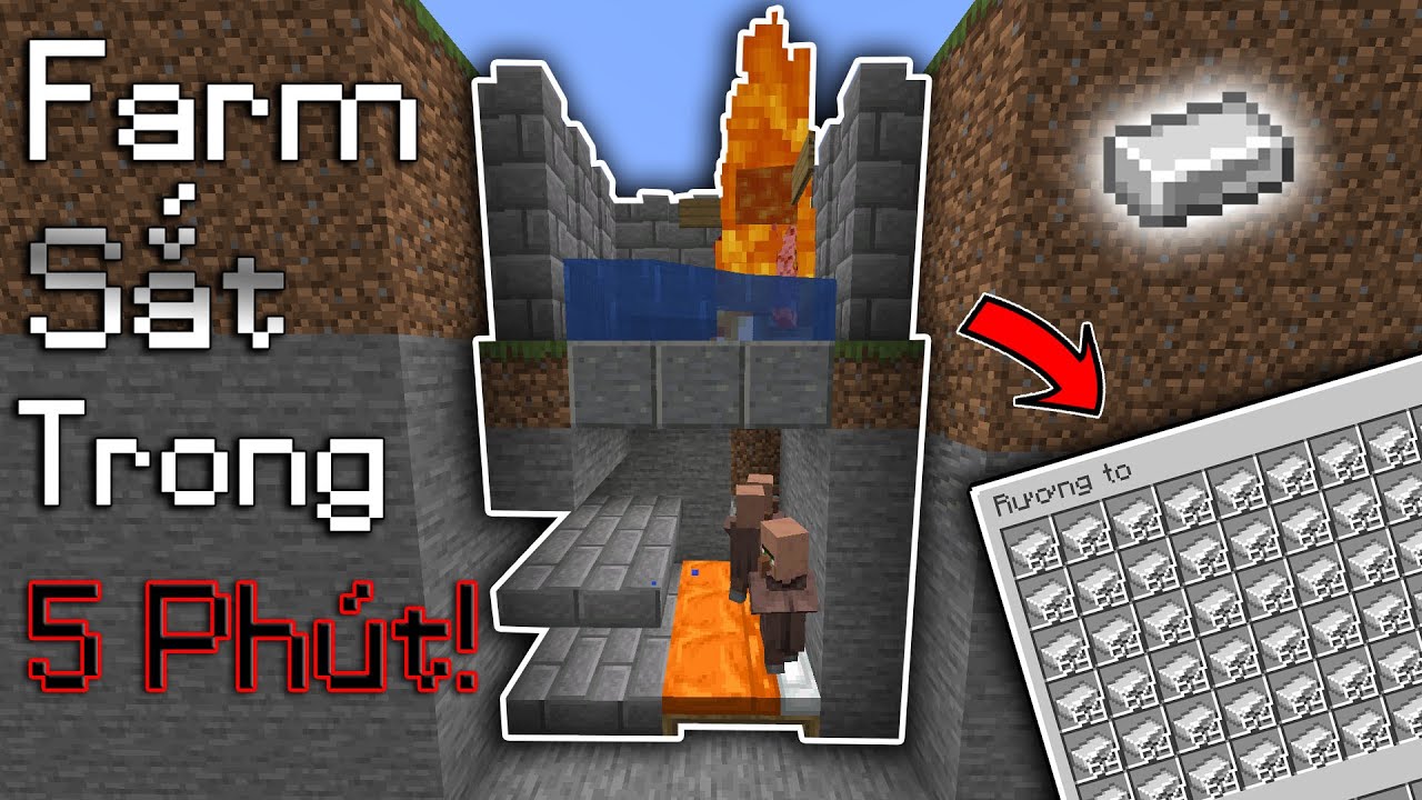MINECRAFT | Máy Farm Sắt Mini Cho Survival - YouTube