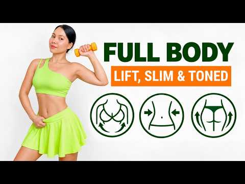 Chest Lift, Slim Waist & Booty Pump | Standing 1kg Dumbbell Workout