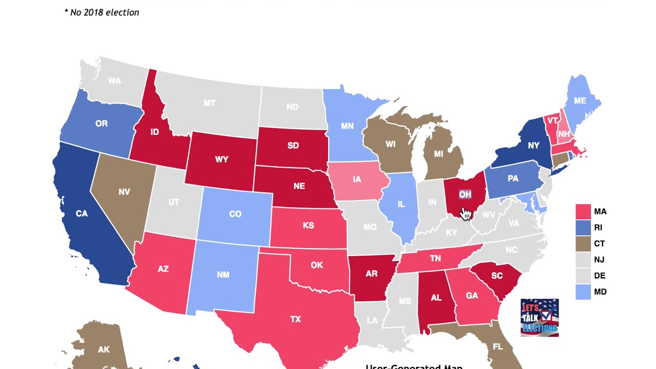 The 2018 Governor Elections as of July 1st, 2018 - YouTube