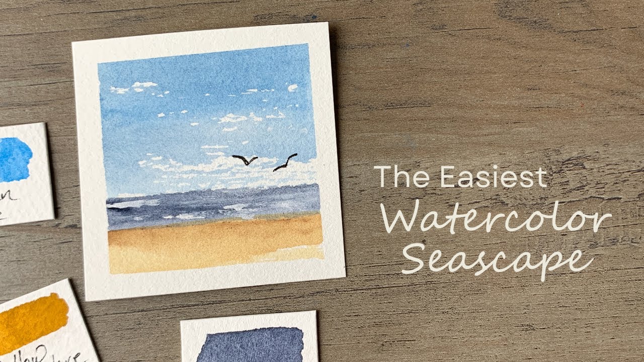 The Easiest Watercolor Seascape Tutorial | Warm-up Exercise - YouTube