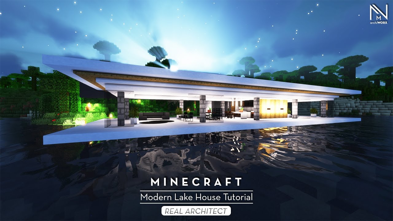MINECRAFT: How to Build a MODERN LAKE HOUSE Tutorial (EASY) - YouTube