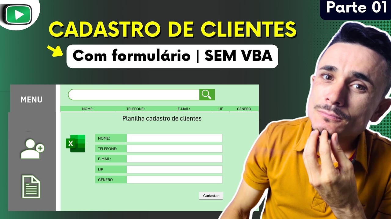 Como Criar Um Cadastro de Clientes Profissional no Excel | sem VBA ...