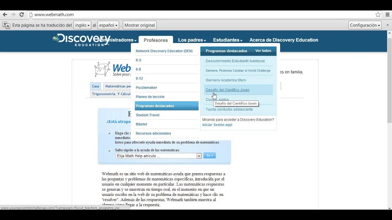 Tutorial de webmath - YouTube