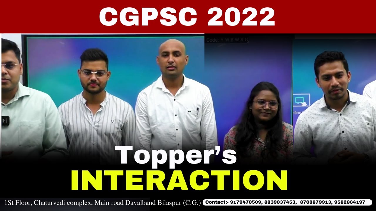 CGPSC 2022 I TOPPER'S INTERACTION | BILASPUR IAS ACADEMY - YouTube