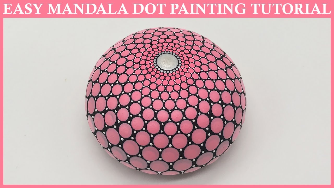 How to Paint Simple Pink Mandala Dot Art - Tutorial Guide Dotting ...