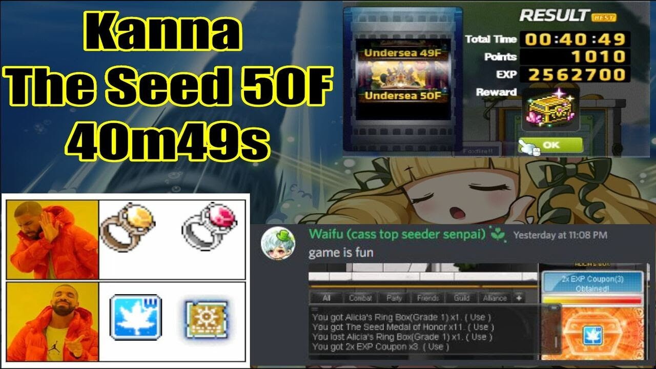 [MapleSEA] Kanna The Seed 50F [40:49] | no vacuum pet - YouTube