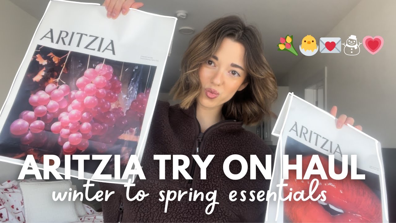 ARITZIA WINTER TO SPRING TRY ON HAUL 🍇 How to Build a Capsule Wardrobe for the New Season - YouTube