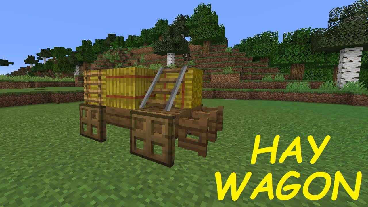 How to HAY WAGON in Minecraft 1.17.1 - YouTube
