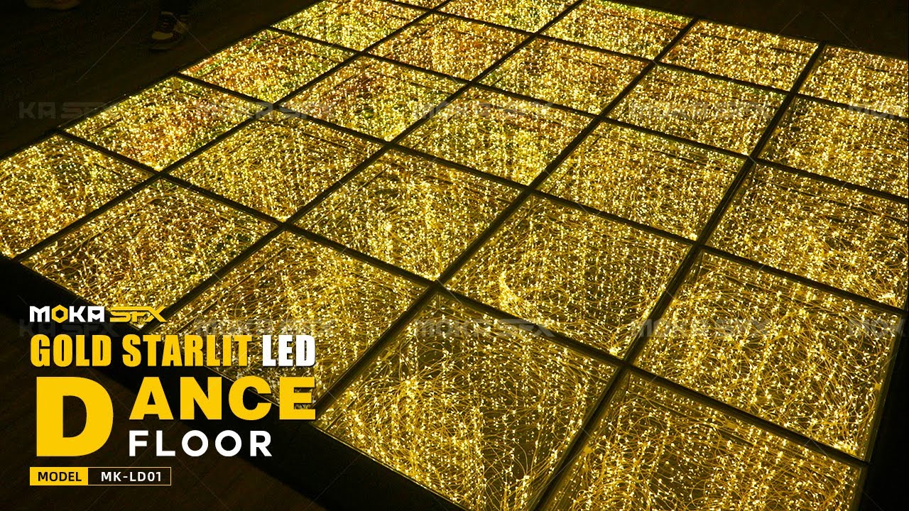 Transform Your Event with MOKA SFX Golden Starlit LED Dance Floor ...