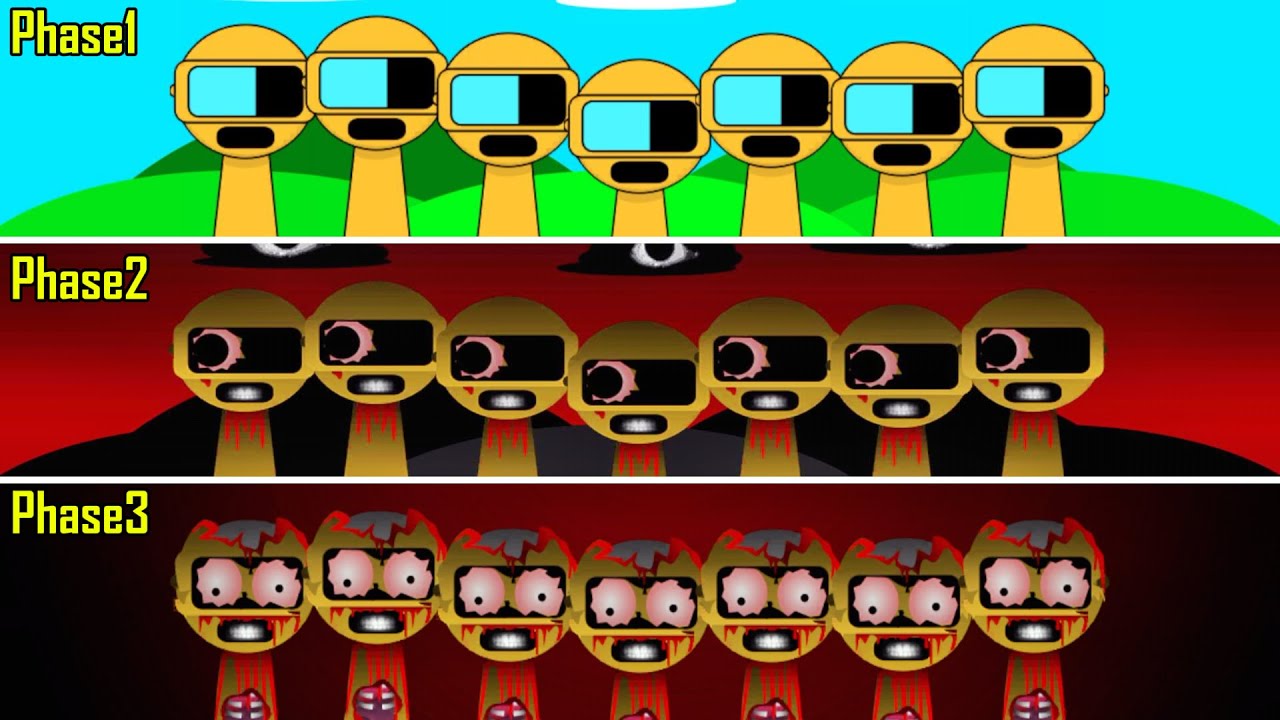 Mix all Gold (Garnold) together in Sprunki . Phase 1 vs Phase 2 vs ...