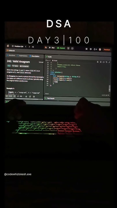 Day 3100 Learning Dsa👨‍💻did One String Question Using Sort Built In Fn Leetcode242valid