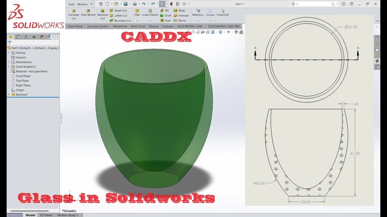 Water Glass in Solidworks #solidworks #solidworkstutorial # ...