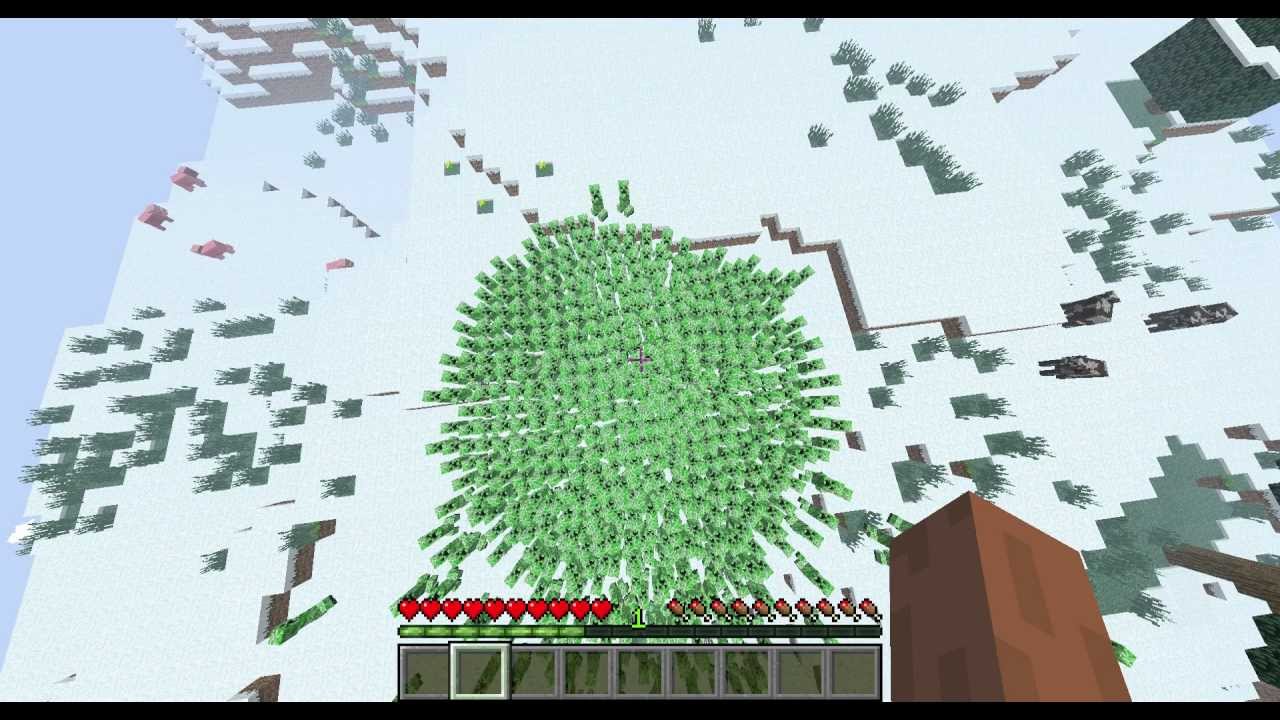 Minecraft - 1000 Creepers Explode! - YouTube