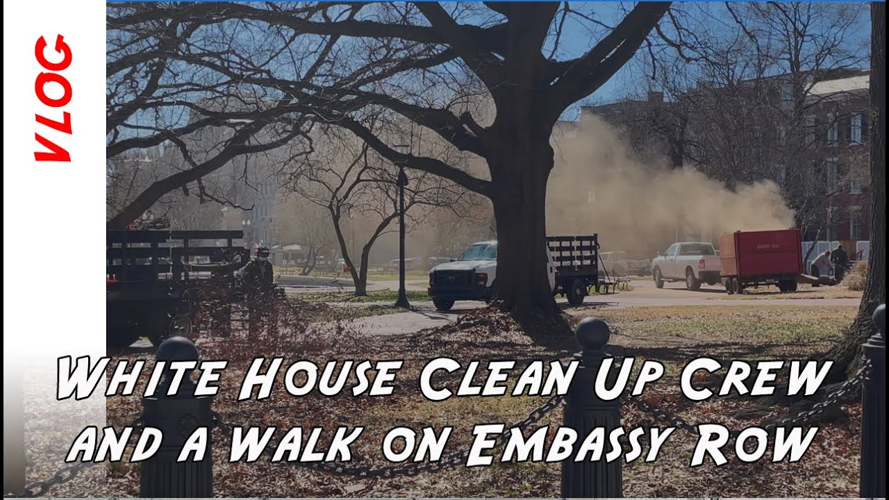 Clean-up crews outside the White House this afternoon followed by a ...