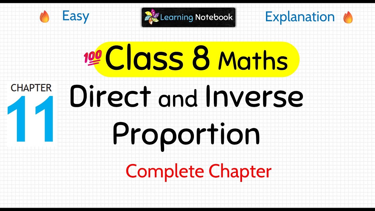 Class 8 Maths Direct and Inverse Proportion | Class 8 maths chapter 11 ...