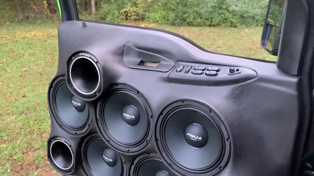 12 prv audio 10’s in the front doors of the f-250, not max yet on ...