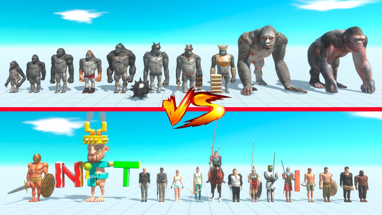 Primates vs Humans - Animal Revolt Battle Simulator - YouTube