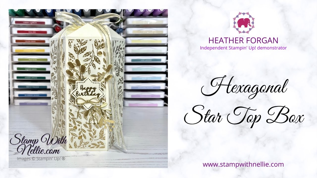 How to make a huge Hexagonal star topped gift box with Shining Brightly DSP - YouTube