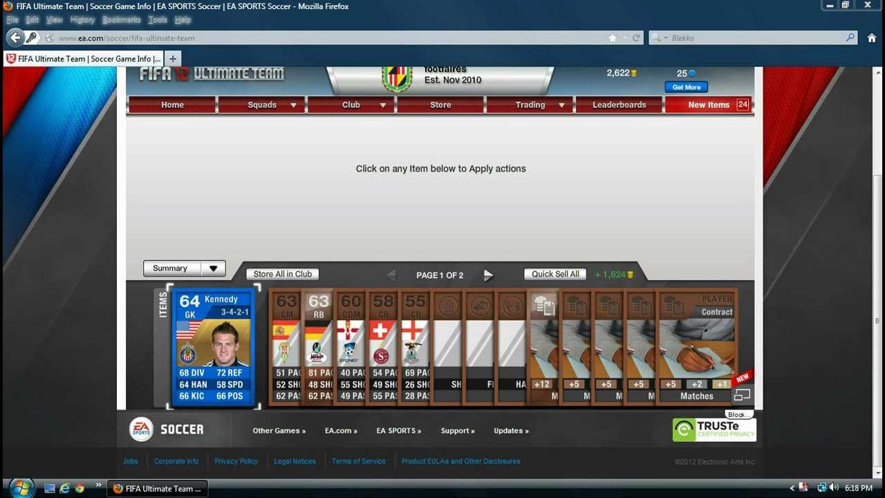 Fifa 12 UT Bronze MLS All Star Card - YouTube
