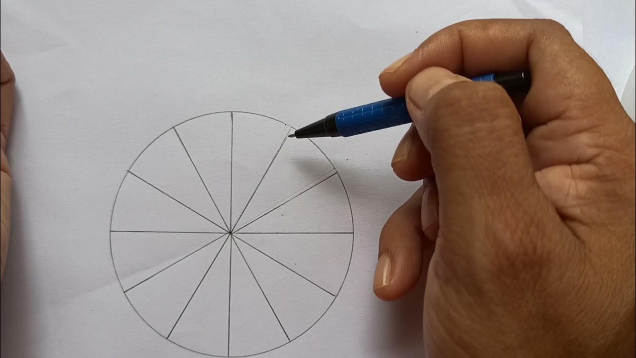 Dividing a circle into 24 equal parts using two setsquare's - YouTube