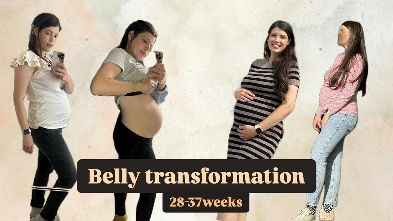 Pregnancy Transformation 28-37 Weeks | Belly Growth - YouTube