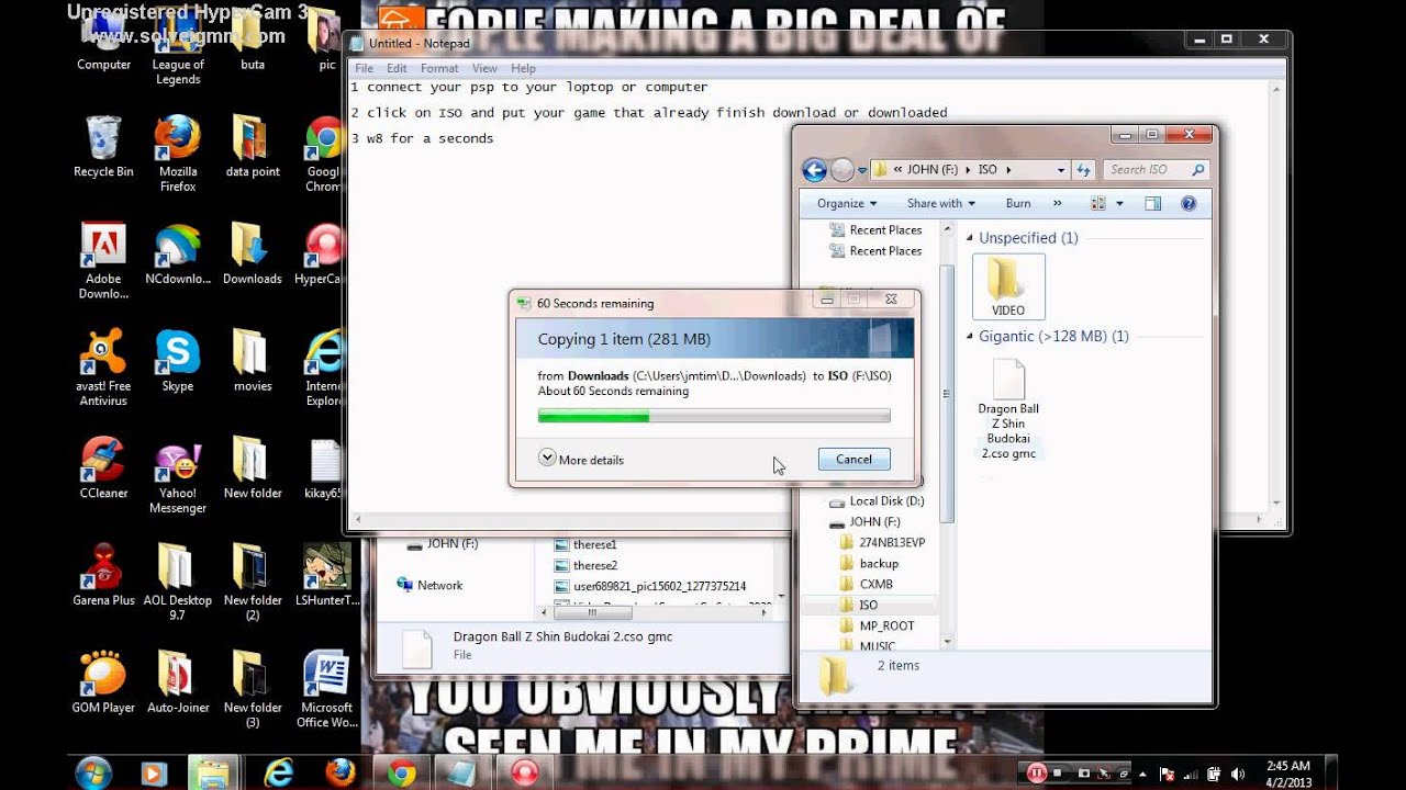 How to put game in psp after downloading easy way - YouTube
