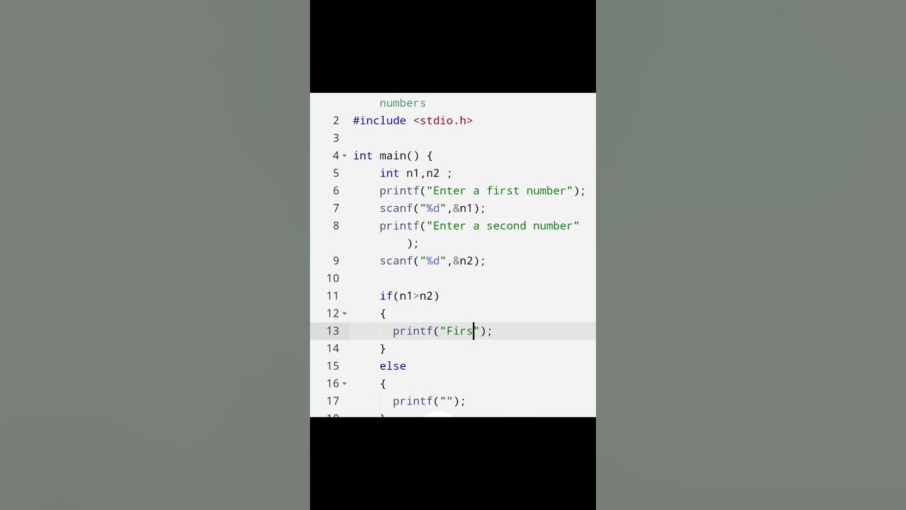 Largest number between two numbers |Using C language | if-else statement | - YouTube