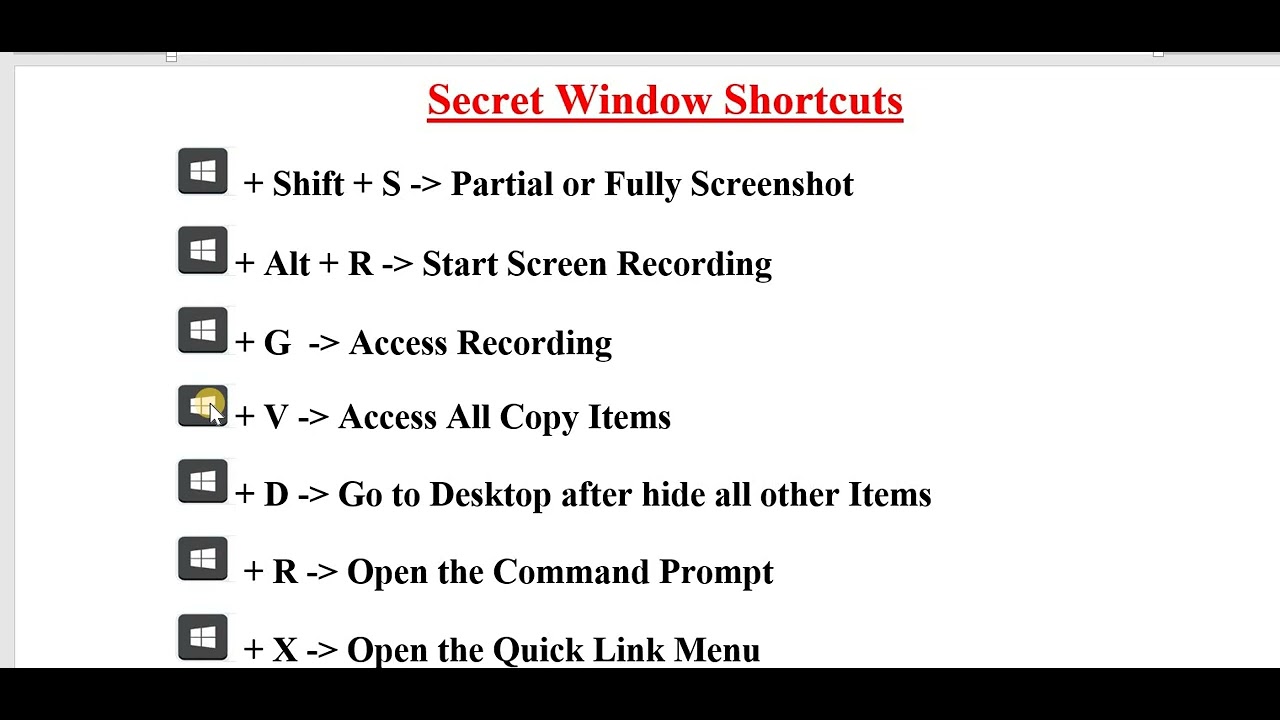 Window Key Shortcut Commands | MS Word | #shorts | #ICTGeeks - YouTube