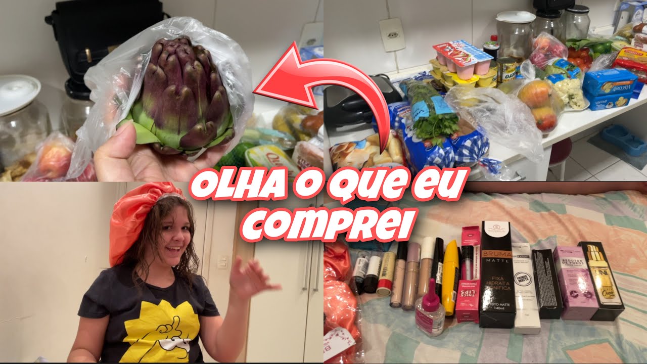 Comprei muita coisa legal, fui no mercado, vou comer alcachofra ️ - YouTube