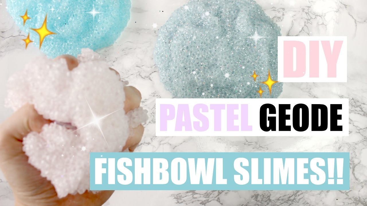 DIY PASTEL GEODE FISHBOWL SLIMES!! - THE CRUNCHIEST SLIME EVER! - YouTube