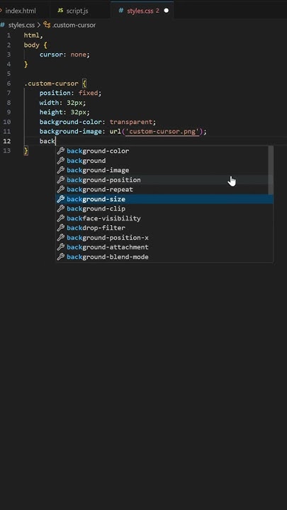 How To Make A Custom Cursor Css Js Javascript Css Coding Youtube