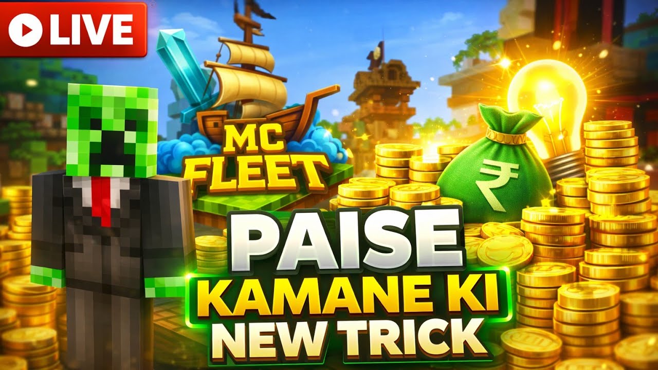 MC Fleet Server LIVE 🔴 | Paisa Kamane Ki New Trick 💰 | Minecraft Hindi ...